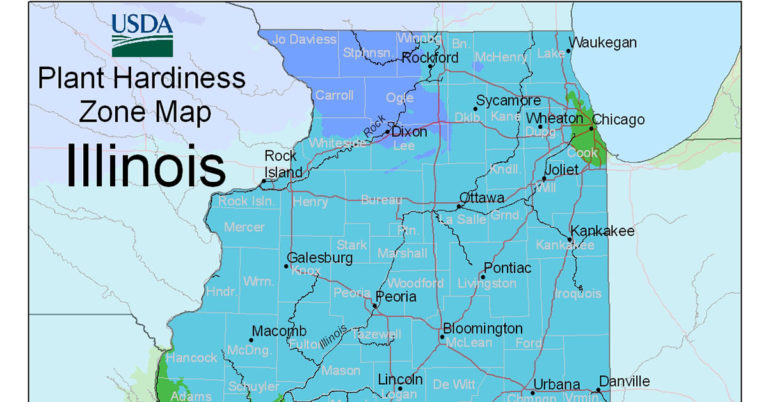 USDA Hardiness Zone Map For Illinois - The Garden Magazine