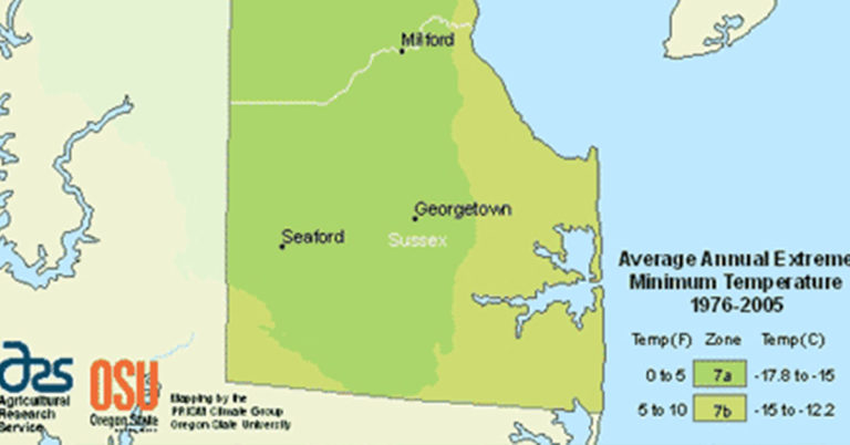 USDA Hardiness Zone Map For Delaware - The Garden Magazine