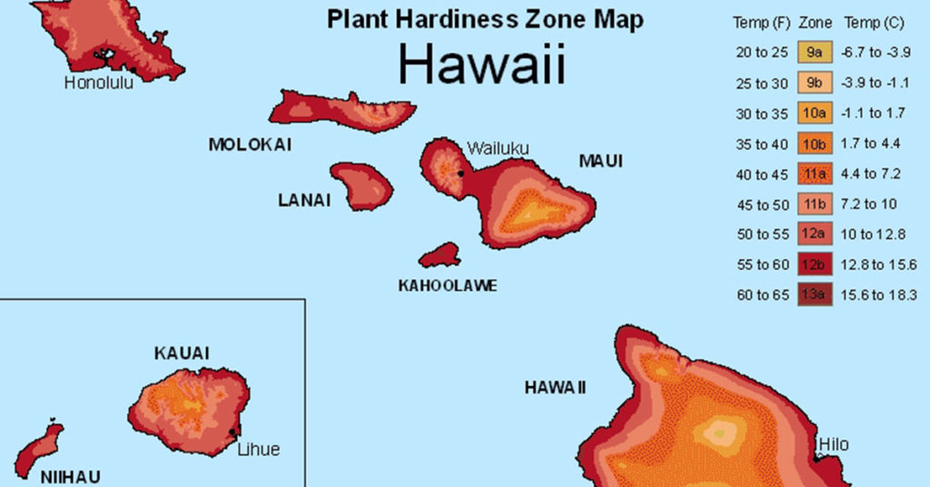 USDA Hardiness Zone Map For Hawaii - The Garden Magazine