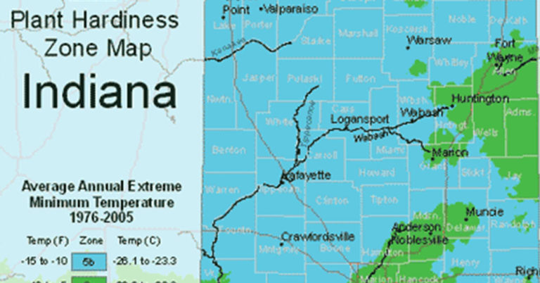 Indianapolis, IN USDA Hardiness Zone Map & Planting Guide - The Garden ...