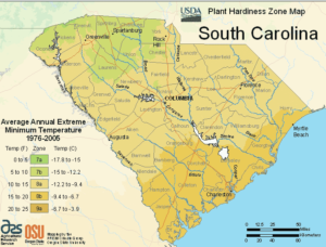 USDA Hardiness Zone Map For South Carolina - The Garden Magazine