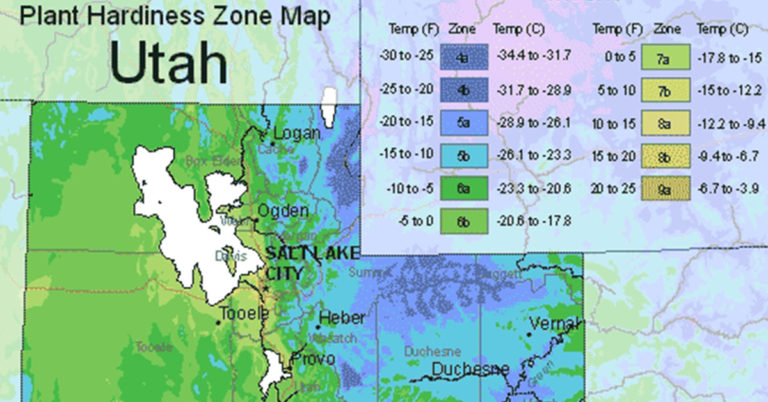 USDA Hardiness Zone Map For Utah - The Garden Magazine