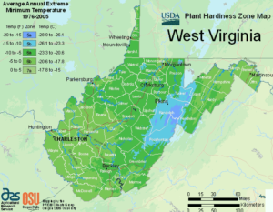 USDA Hardiness Zone Map For West Virginia - The Garden Magazine