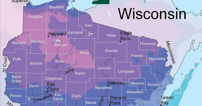 USDA Hardiness Zone Map For Wisconsin - The Garden Magazine